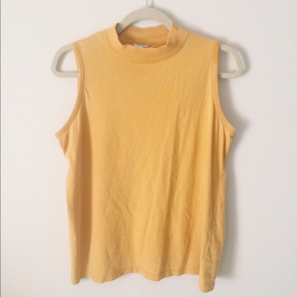 Vintage | Tops | Yellow Mock Neck Tank | Poshmark